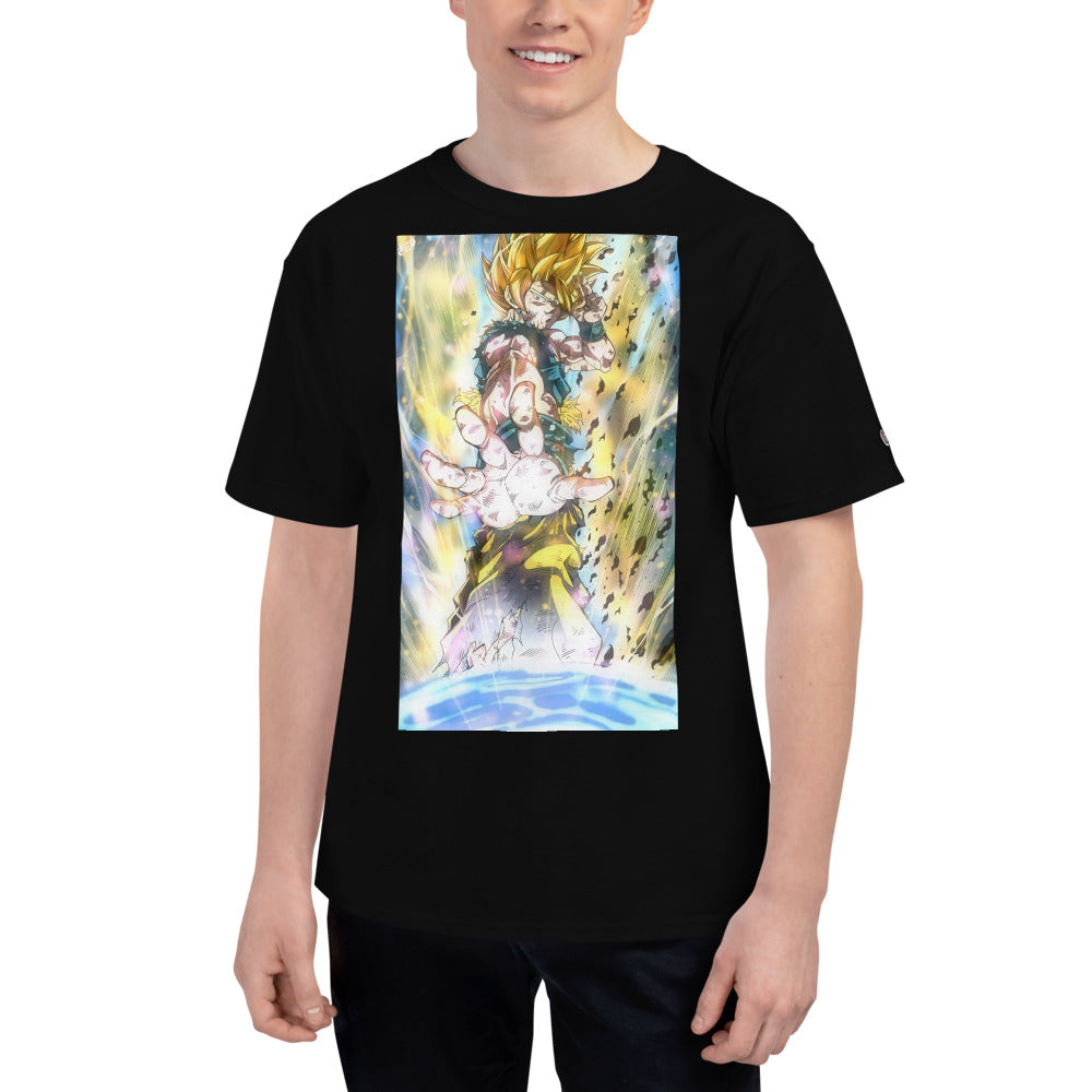 Dragonball Z Majin Buu Saga Goku SSJ1 Spirit Bomb Men's Champion T-Shi