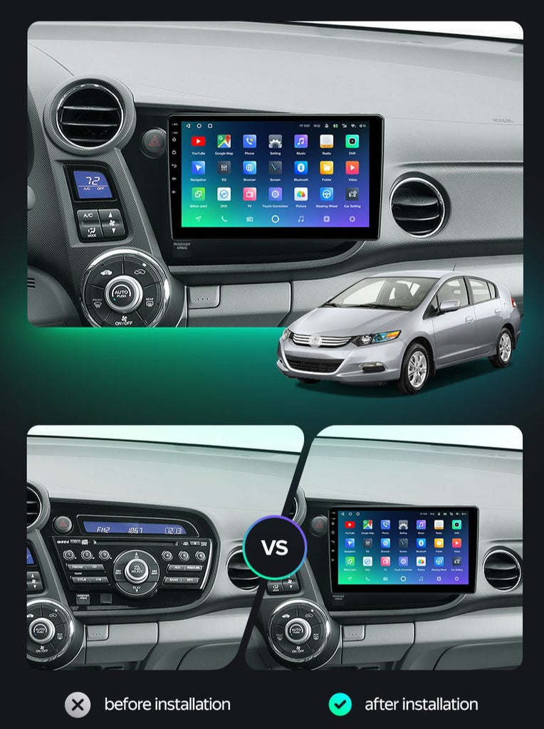 10.2" Android 10.0 For Honda Insight LHD RHD 2009 - 2014