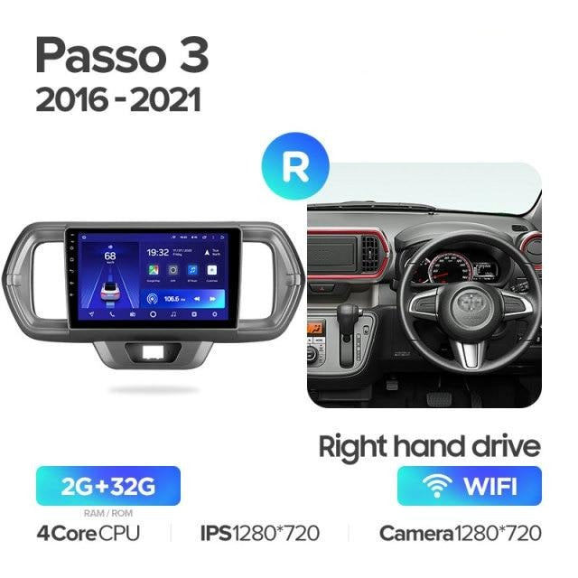 10.2" Android 8.1 For Toyota Passo III 3 2016 - 2021