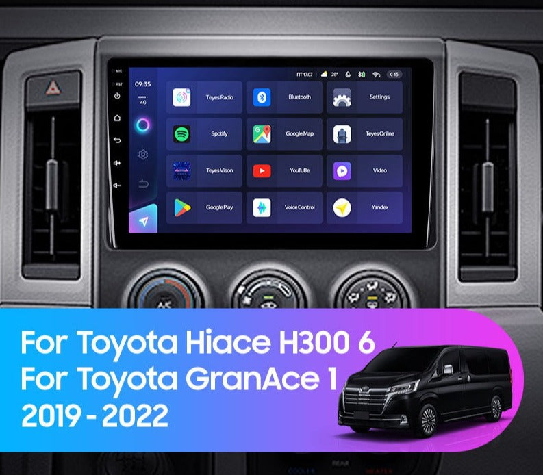 10.2" Android 10.0 For Toyota Hiace H300 VI 6 GranAce I 1 2019 - 2022
